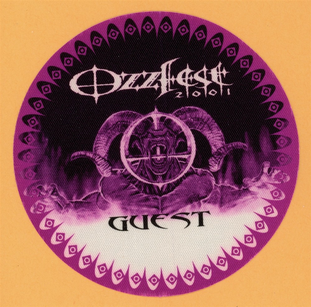 Ozzy Osbourne 2001 Black Sabbath Ozzfest Concert Tour Guest Backstage ...