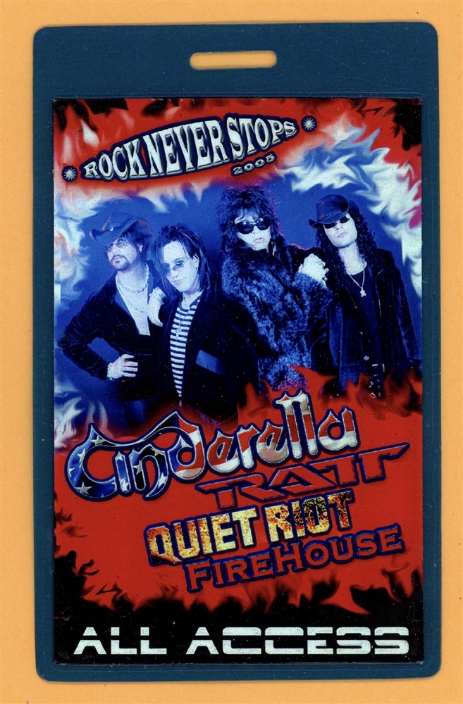 Cinderella 2005 RATT Quiet Riot Firehouse Tour AA Laminated Backstage ...