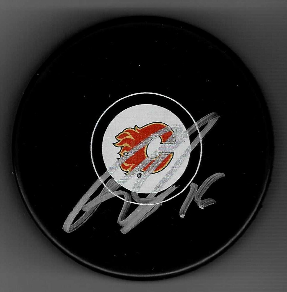 Tobias Rieder Signed Calgary Flames Puck | Autographia
