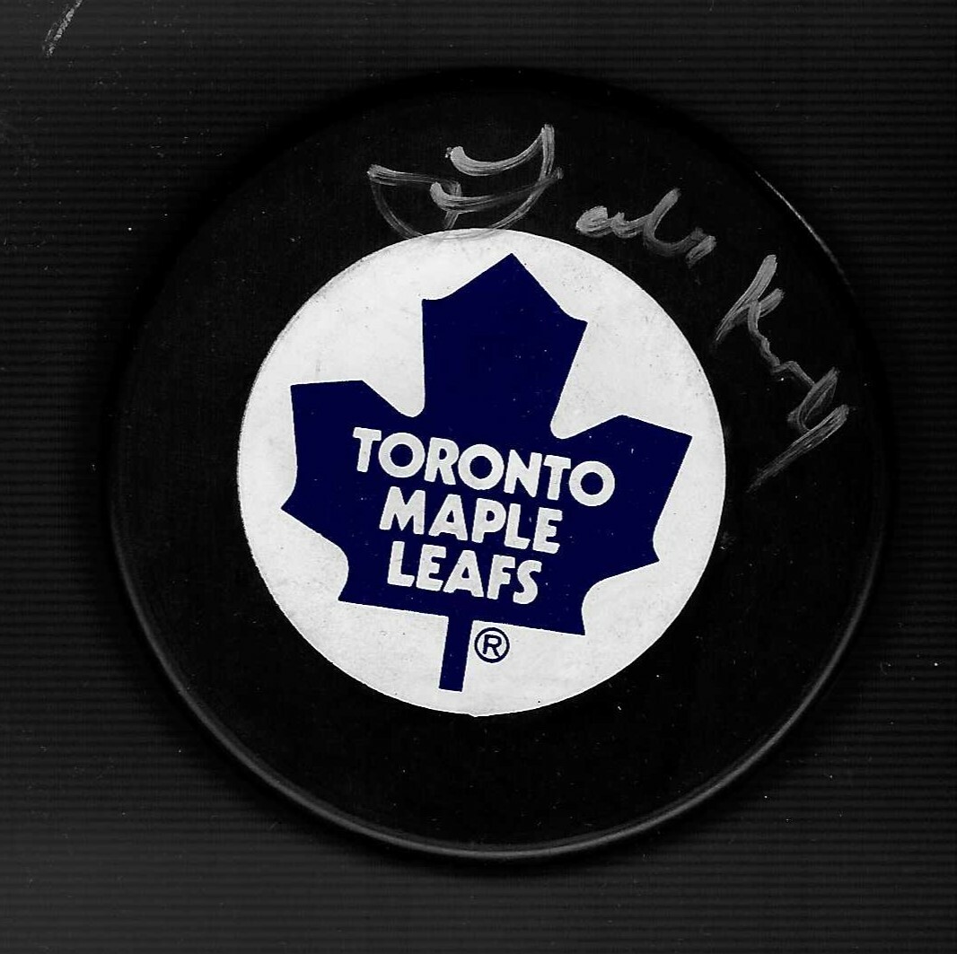 Forbes Kennedy Signed Toronto Maple Leafs Trench Puck | Autographia