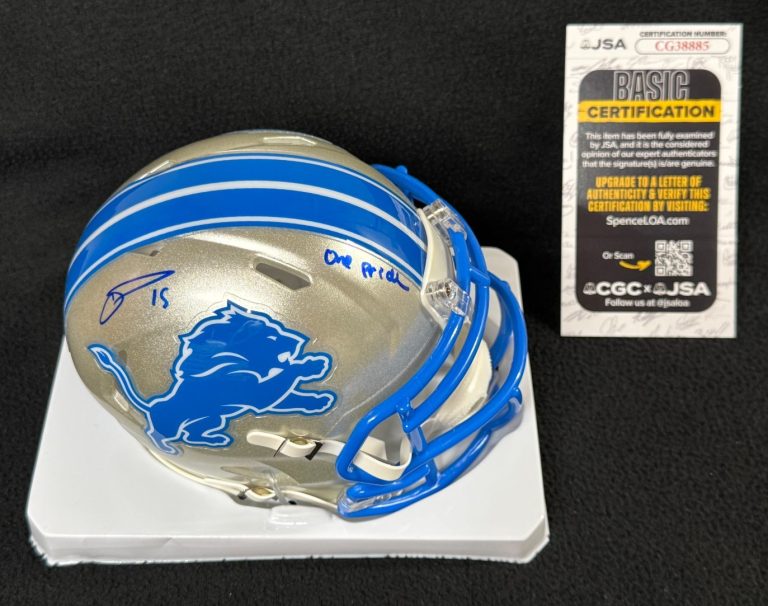 Grant Stuard Signed & Inscribed "One Pride" Detroit Lions Mini Helmet ...
