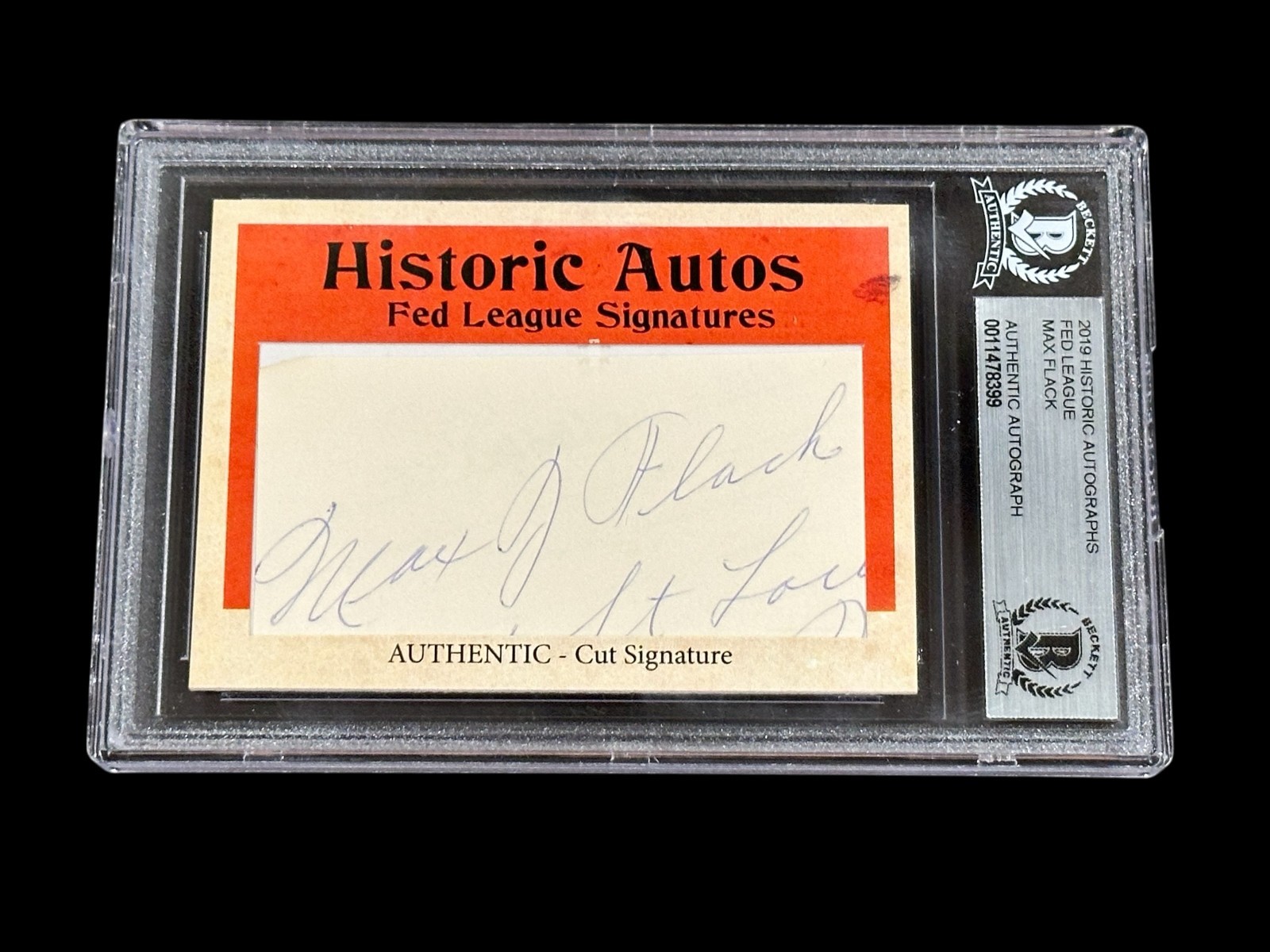 Max Flack Chicago Whales Chicago Cubs Fed Leag Signed Autograph BAS ...