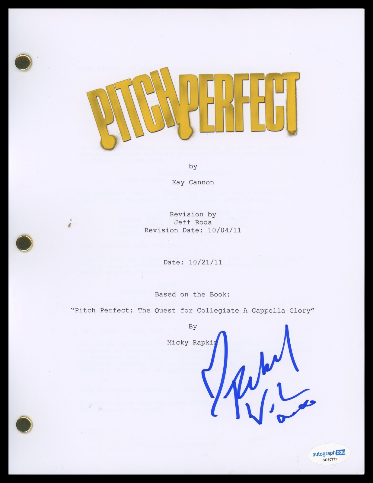 Rebel Wilson "Pitch Perfect" AUTOGRAPH Signed 'Fat Amy' Script ...
