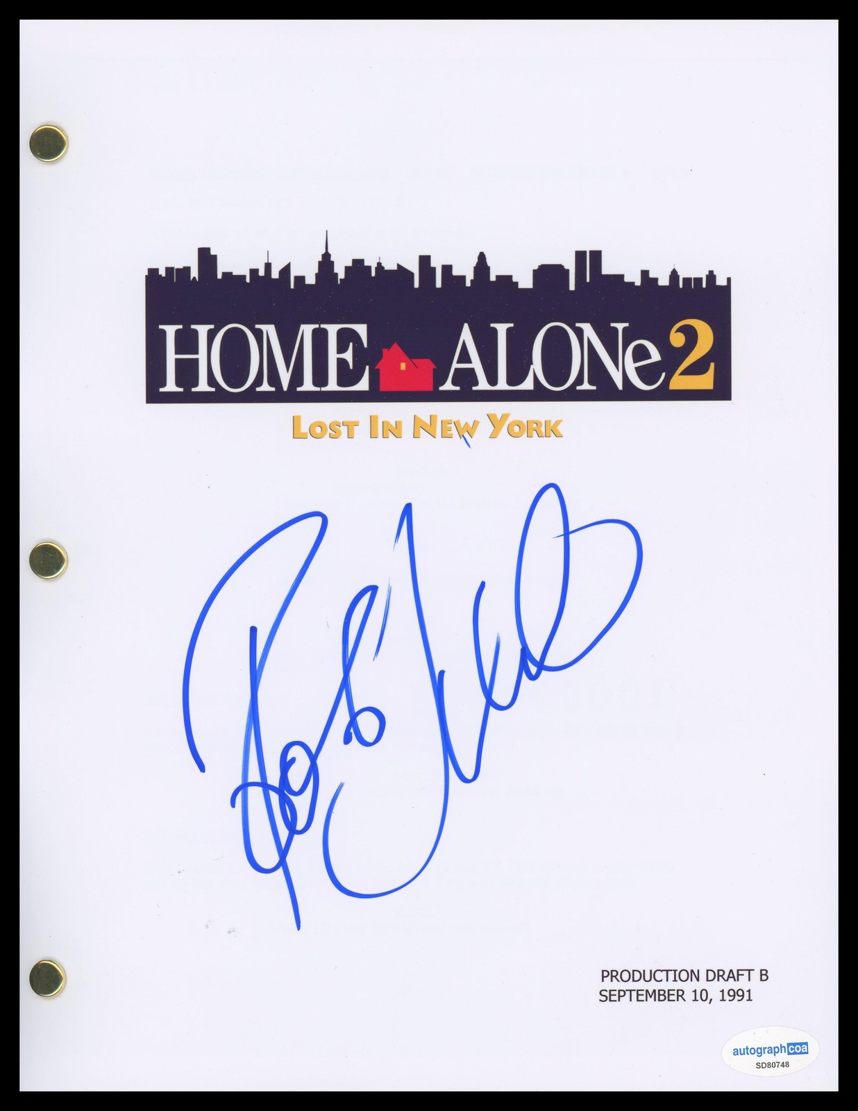 Rob Schneider "Home Alone 2" AUTOGRAPH Signed Complete Script ...