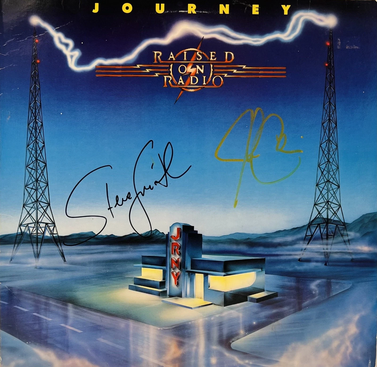 JONATHAN CAIN STEVE SMITH Signed Auto LP Cover "Raised On Radio" JSA ...