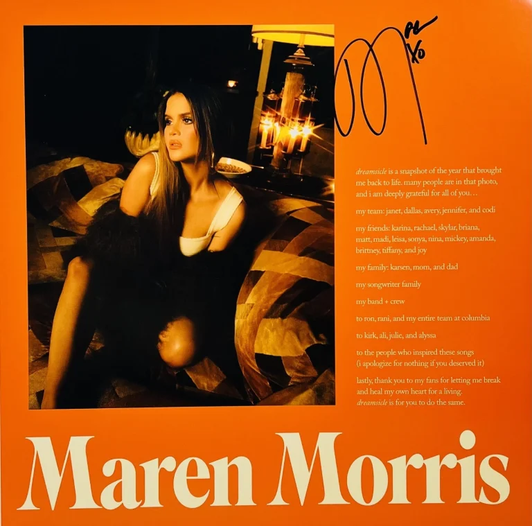 MAREN MORRIS Signed Autograph LP Insert "Dreamsicle" Blue Vinyl JSA COA ...