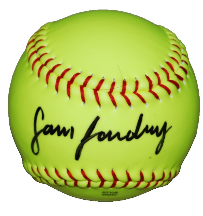 SAM LANDRY signed (VOLTS) OKLAHOMA SOONERS Softball 12" BECKETT BAS ...