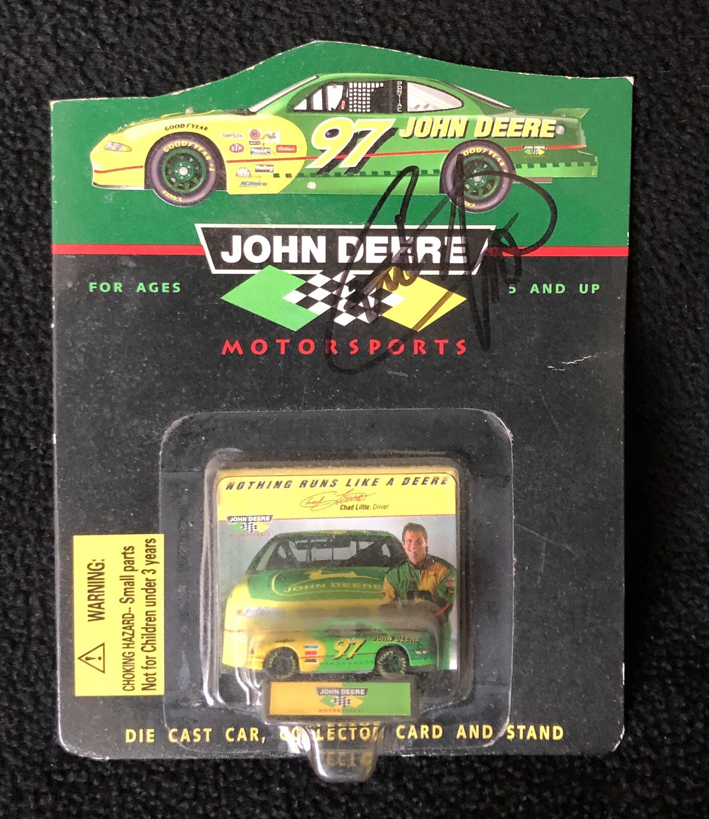 Chad Little Signed John Deere Motorsports Micro Scale Mini Stock Car ...