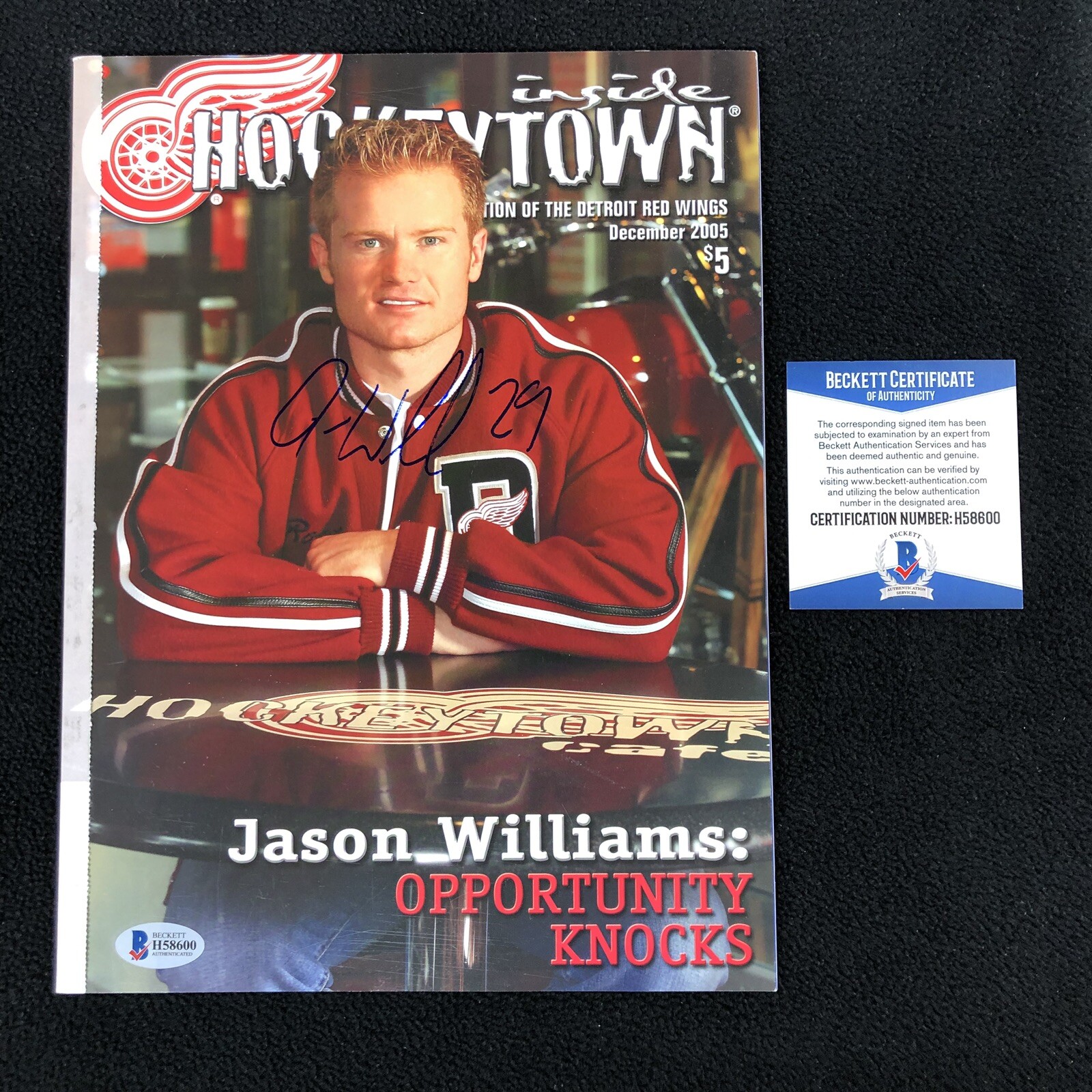 Jason Williams Signed Detroit Red Wings Inside Hockeytown Magazine ...