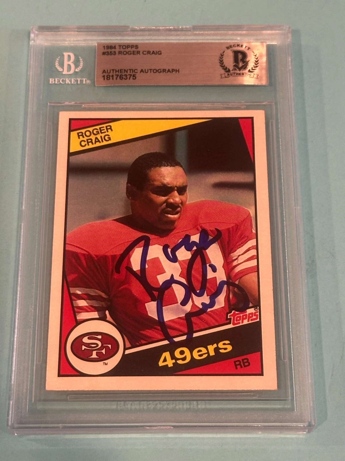 ROGER CRAIG Signed 1984 TOPPS ROOKIE Card #353 Beckett Authenticated ...