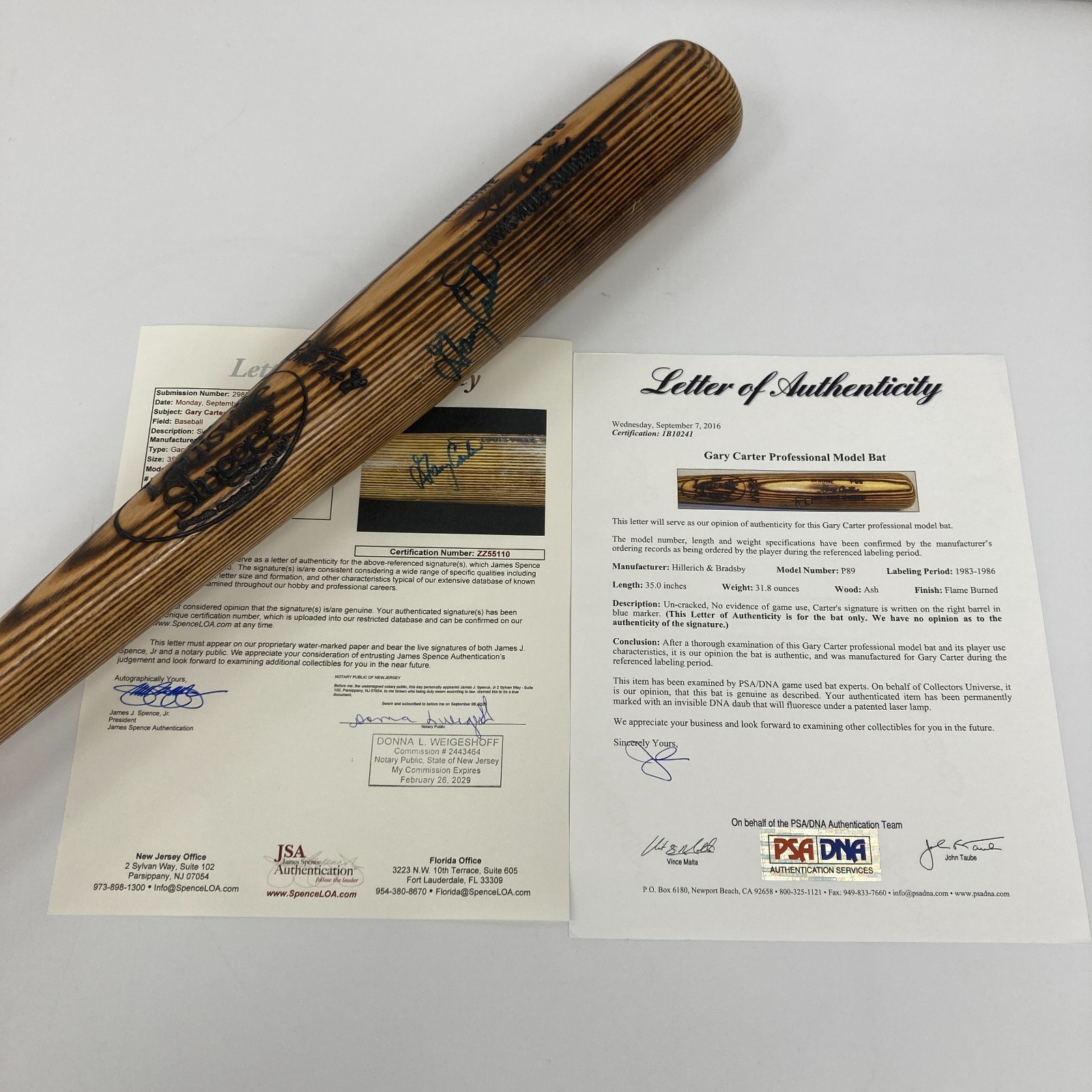 Gary Carter Signed 1983 Louisville Slugger Game Issued Baseball Bat PSA ...