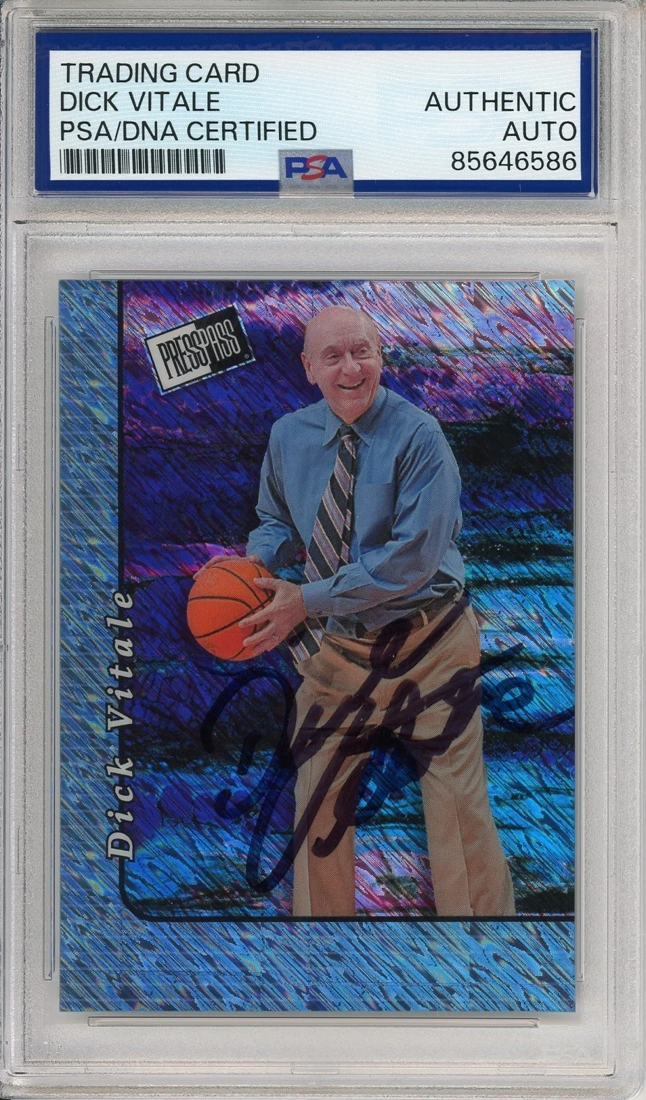 2024 LEAF PRESS PASS DICK VITALE SIGNED 1/1 BLUE PROOF PSA DNA COA ...
