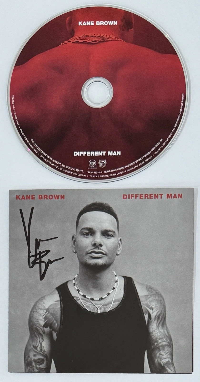 KANE BROWN SIGNED DIFFERENT MAN CD COVER BOOK BOOKLET AUTOGRAPH PSA DNA ...