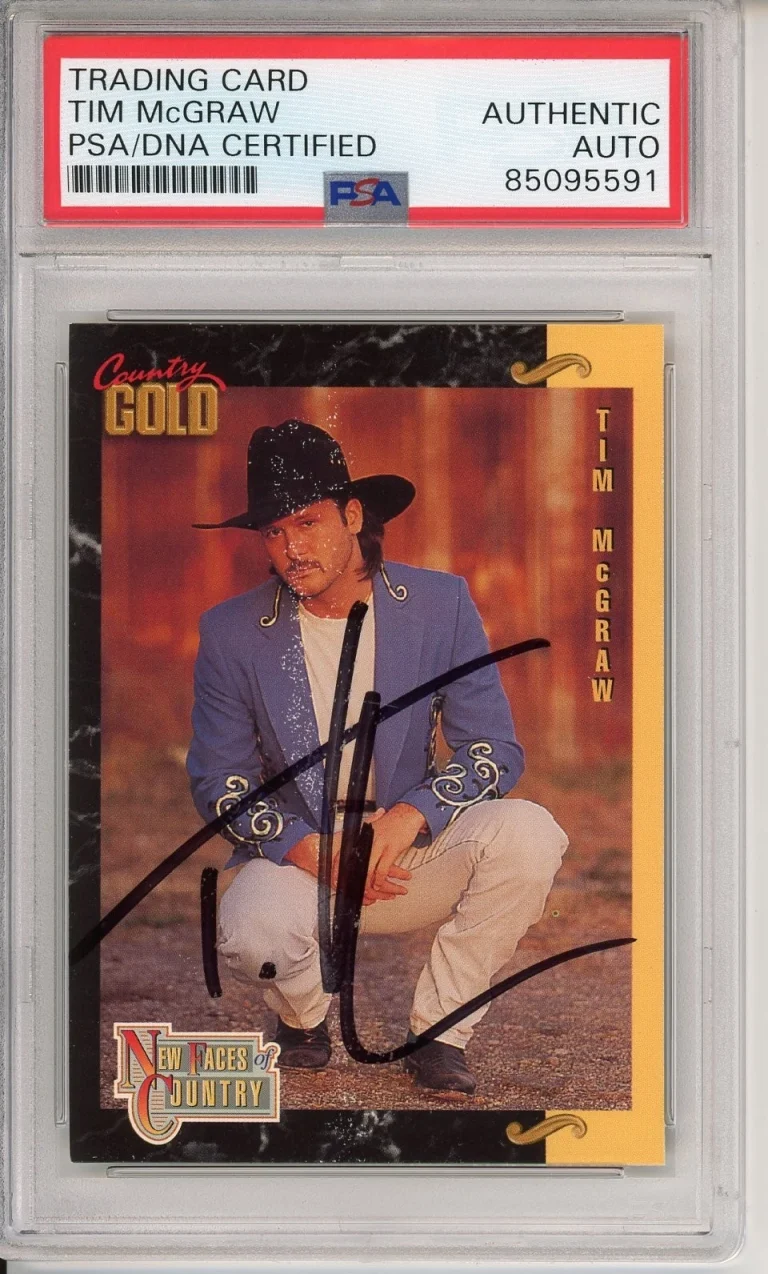 1993 Country Gold Tim McGraw Signed Rookie RC Card PSA DNA COA ...