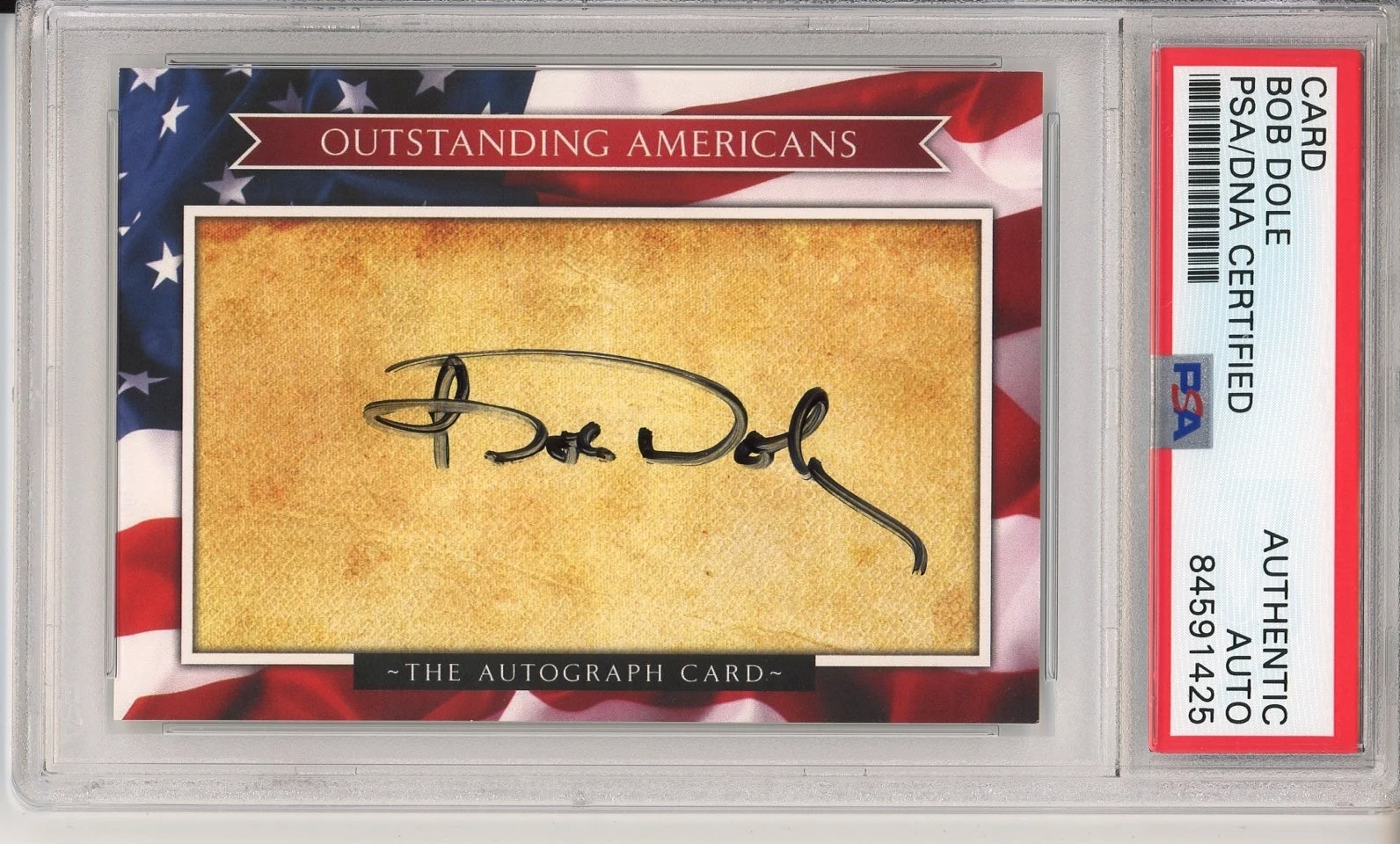 SENATOR ROBERT BOB DOLE SIGNED OUTSTANDING AMERICANS CARD PSA DNA COA ...