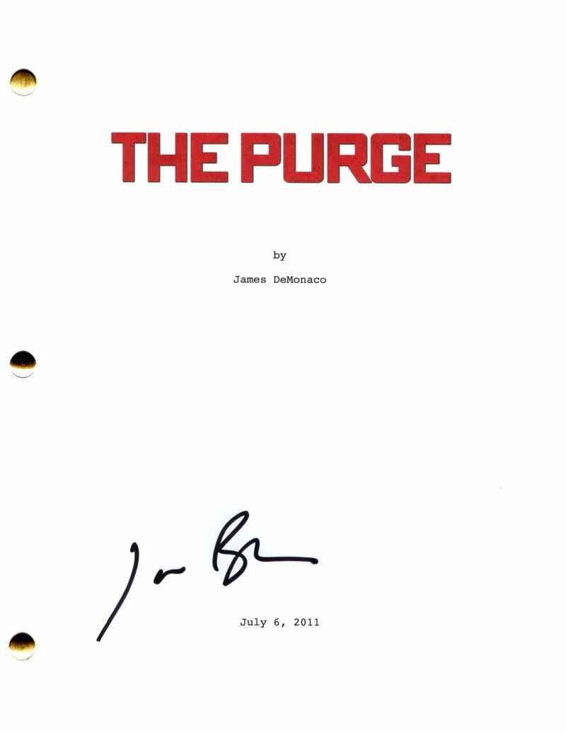 JASON BLUM SIGNED AUTOGRAPH THE PURGE FULL MOVIE SCRIPT - BLUMHOUSE ...