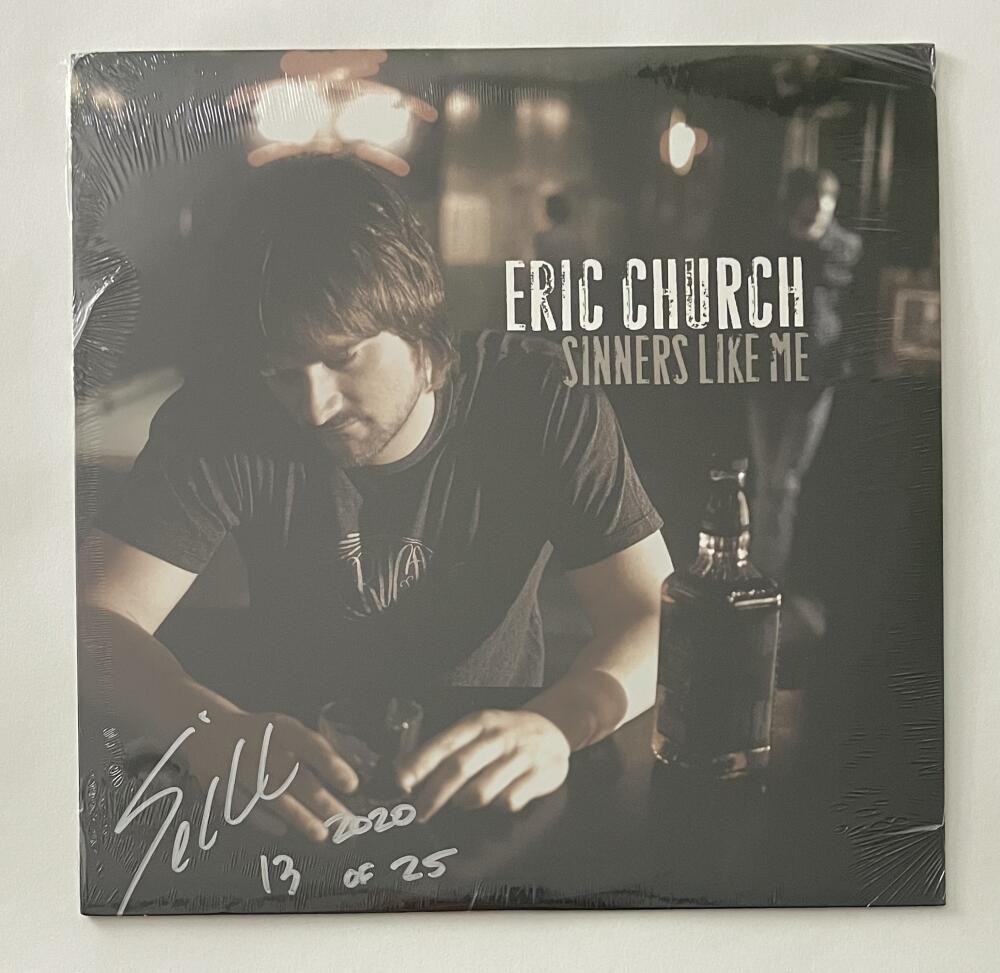 ERIC CHURCH SIGNED AUTOGRAPH ALBUM VINYL RECORD SINNERS LIKE ME ...