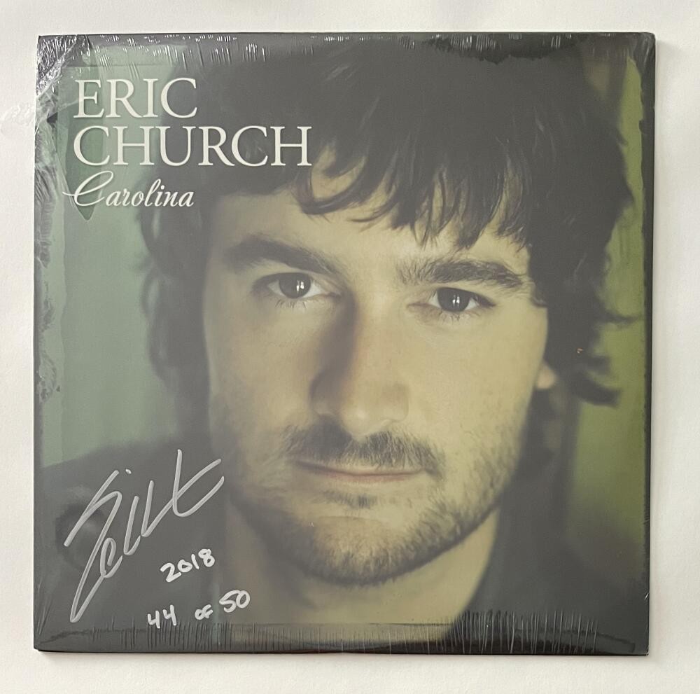 ERIC CHURCH SIGNED AUTOGRAPH ALBUM VINYL RECORD CAROLINA SEALED #44/50 ...