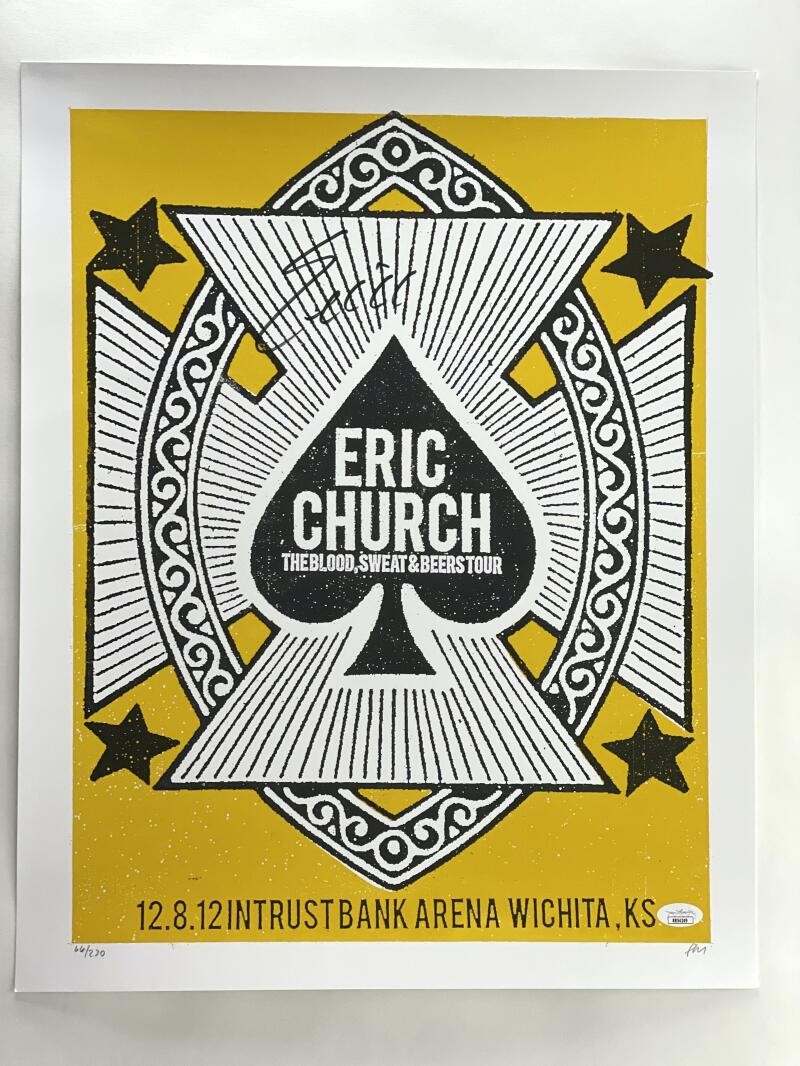 ERIC CHURCH SIGNED AUTOGRAPH 16X20 CONCERT TOUR POSTER - WICHITA, KS 12 ...