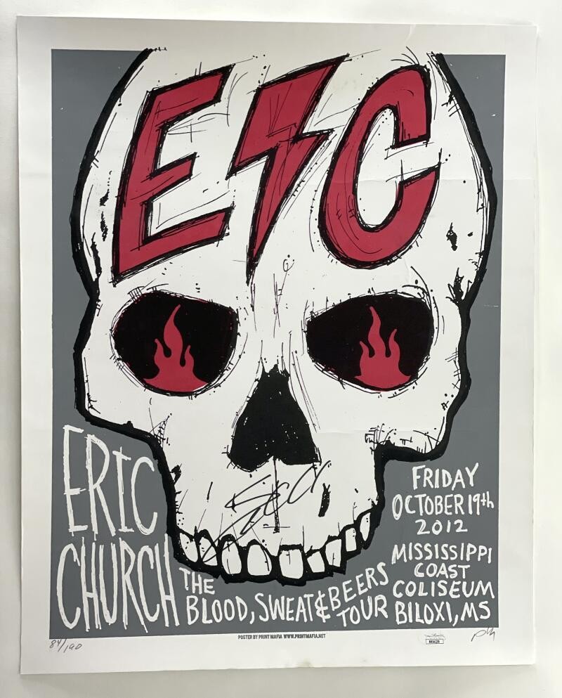 ERIC CHURCH SIGNED AUTOGRAPH 16X20 CONCERT TOUR POSTER - BILOXI, MS 10 ...