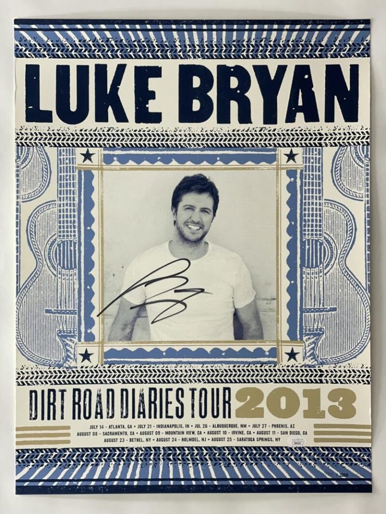 LUKE BRYAN SIGNED AUTOGRAPH 18X24 CONCERT TOUR POSTER DIRT ROAD DIARIES ...