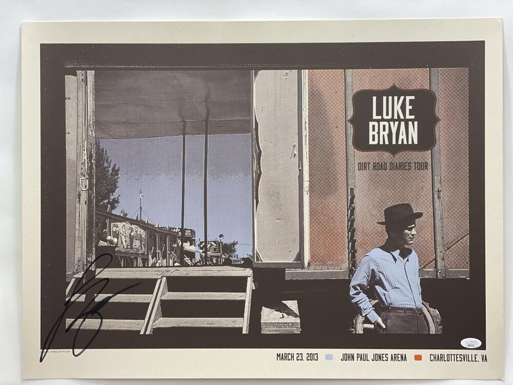 LUKE BRYAN SIGNED AUTOGRAPH 18X24 CONCERT TOUR POSTER - CHARLOTTESVILLE ...