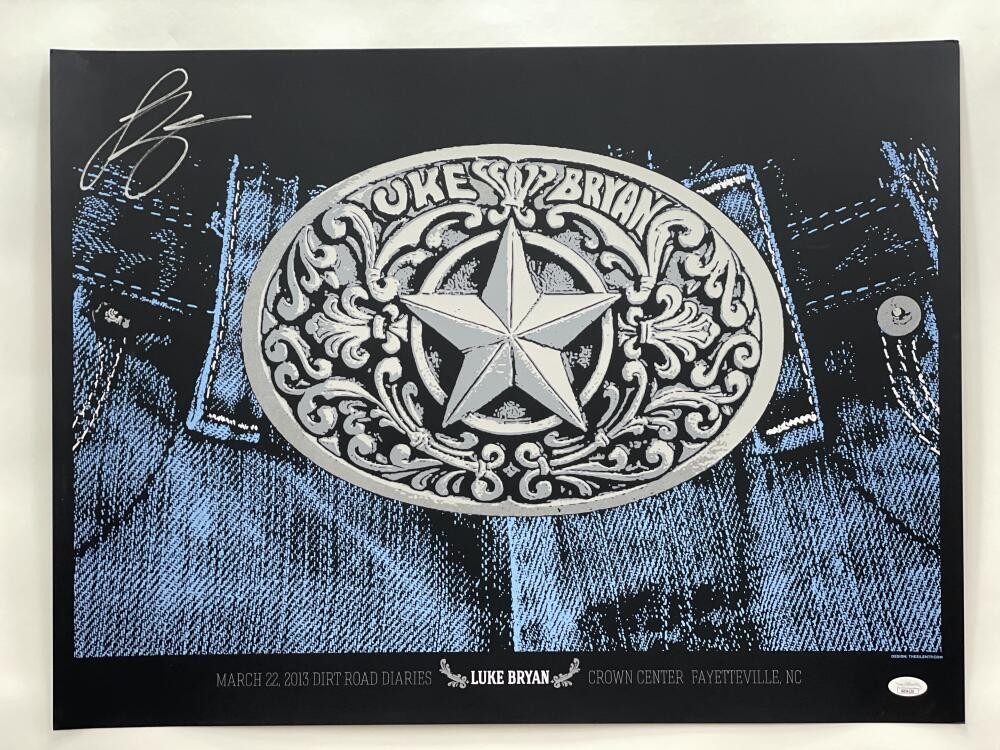 LUKE BRYAN SIGNED AUTOGRAPH 18X24 CONCERT TOUR POSTER - FAYETTEVILLE 3 ...