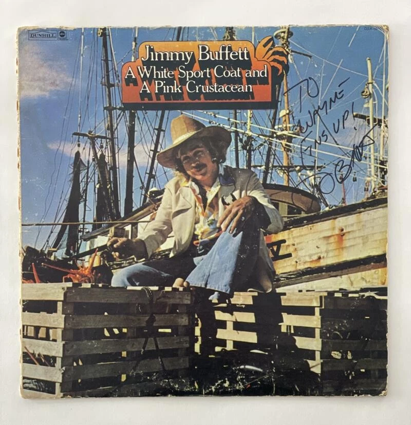 JIMMY BUFFETT SIGNED AUTOGRAPH ALBUM VINYL RECORD A WHITE SPORT COAT ...