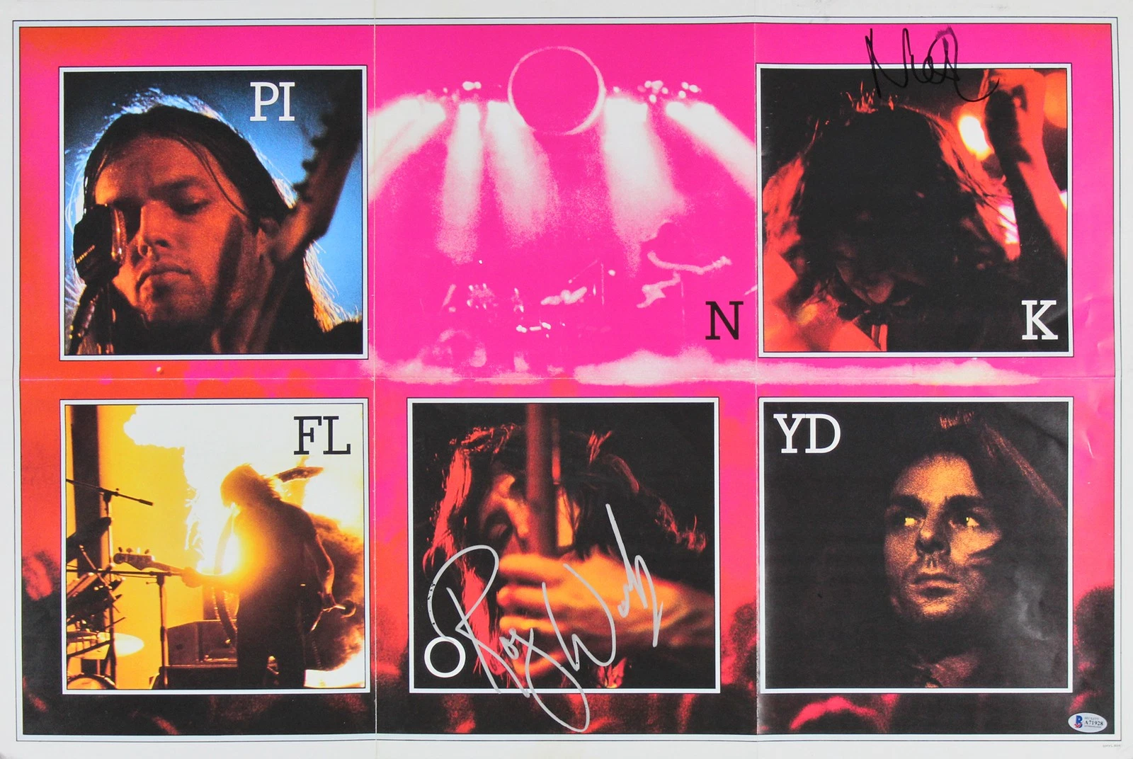 Roger Waters & Nick Mason Pink Floyd Authentic Signed 20x30 Poster BAS ...