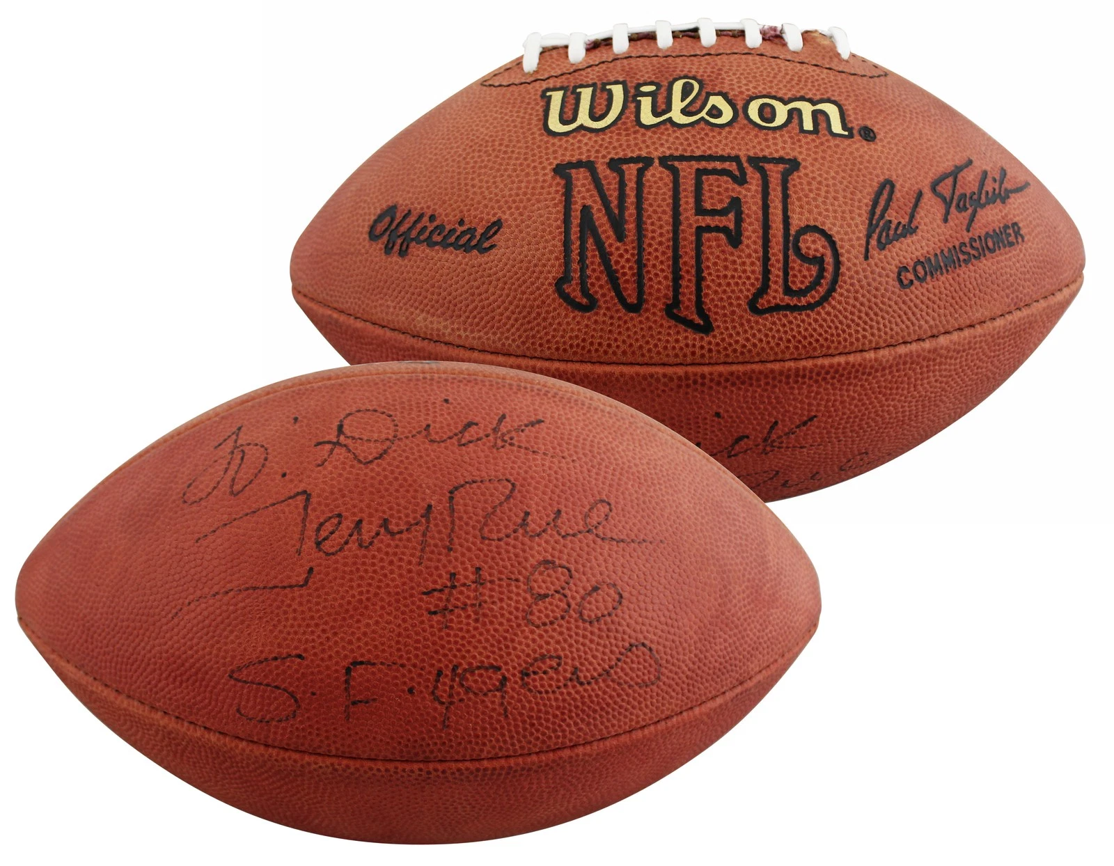 49ers Jerry Rice Authentic Signed Wilson Official Nfl Football BAS # ...
