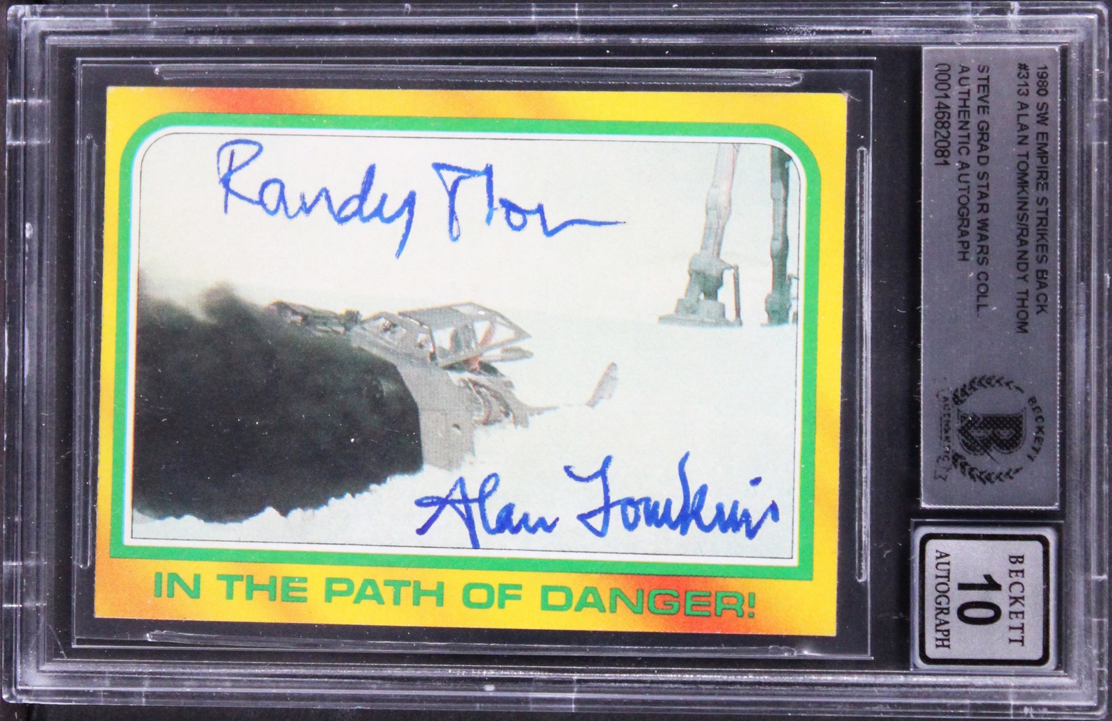 Star Wars Tomkins & Thom Signed 1980 SW ESB #313 Card Auto 10! BAS Slab ...