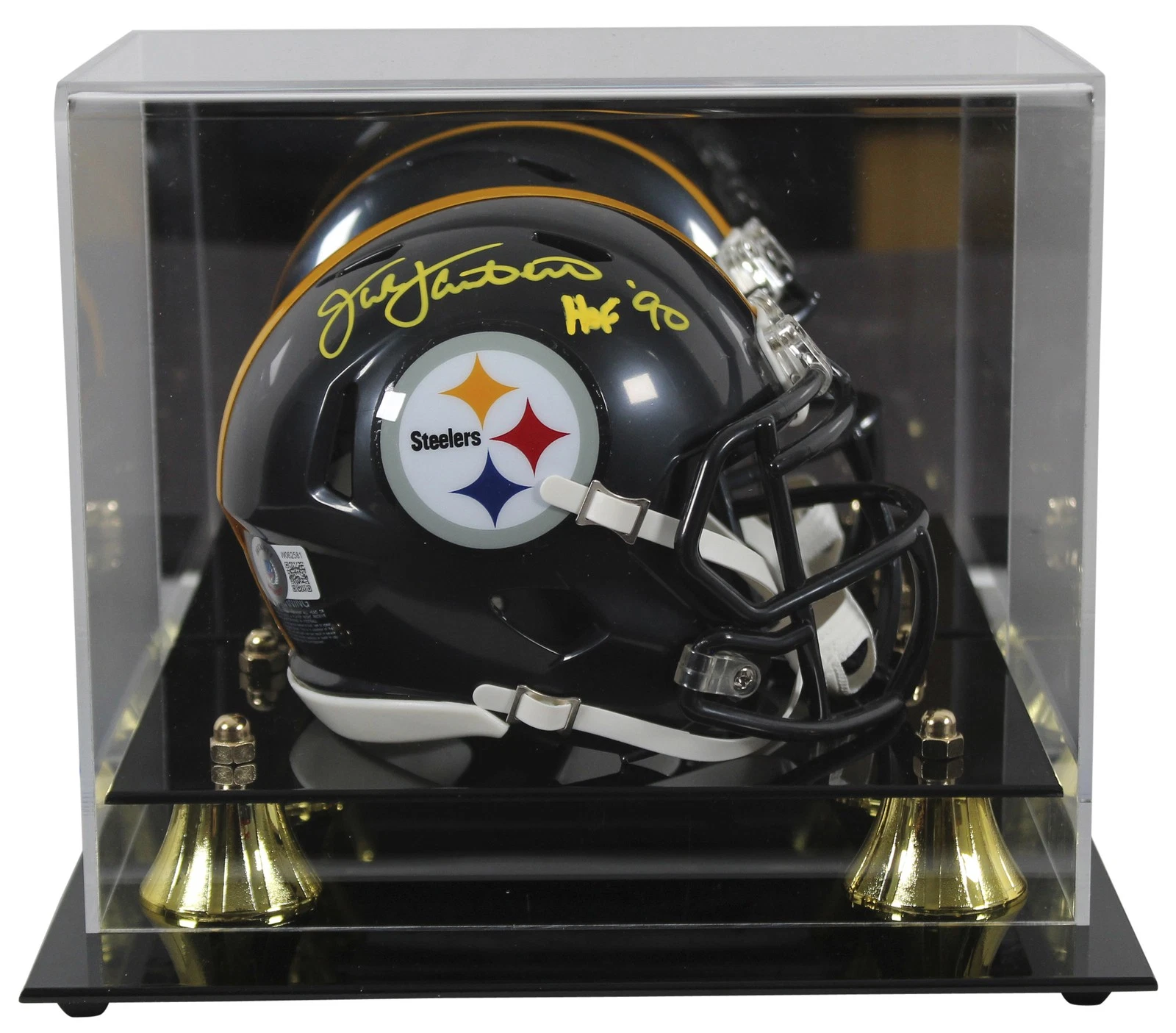 Steelers Jack Lambert "HOF 90" Signed Speed Mini Helmet W/ Case BAS ...