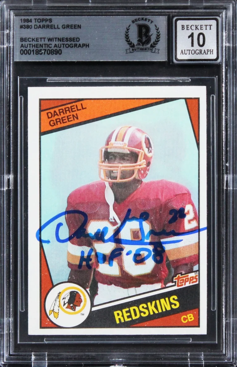 Commanders Darrell Green "HOF 08" Signed 1984 Topps #380 Card Auto 10 ...