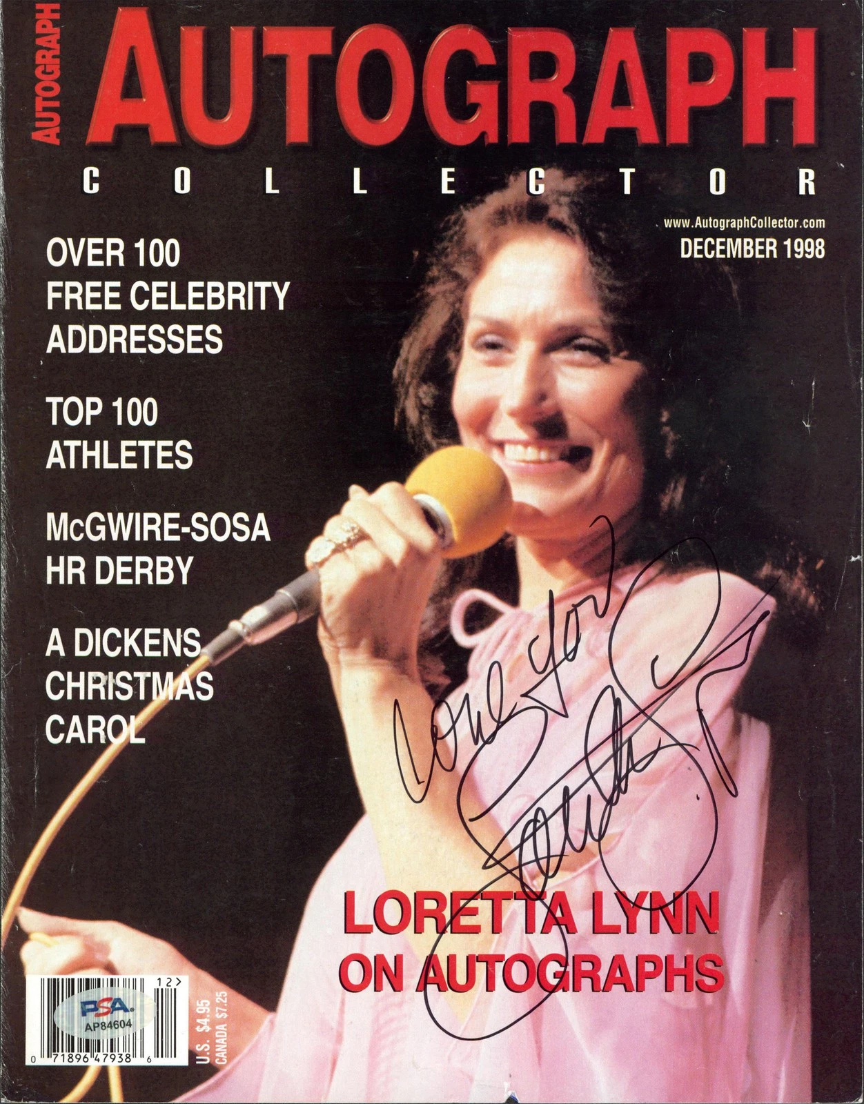 Loretta Lynn Signed Autograph Collector Magazine Cover Dec. 1998 PSA ...