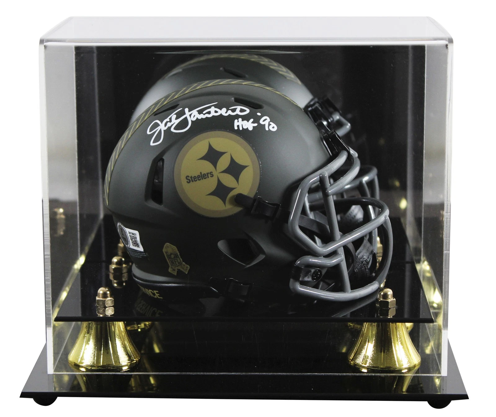 Steelers Jack Lambert "HOF 90" Signed STS IV Speed Mini Helmet W/ Case ...