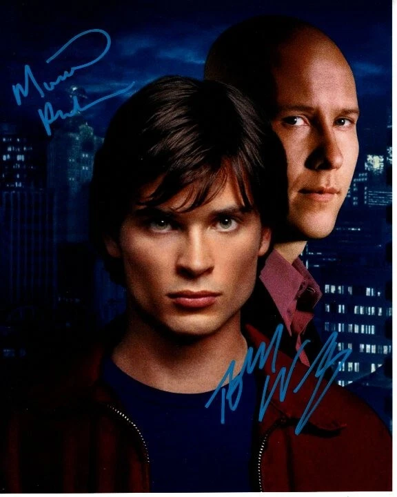 TOM WELLING and MICHAEL ROSENBAUM Signed 8x10 SMALLVILLE SUPERMAN Photo ...