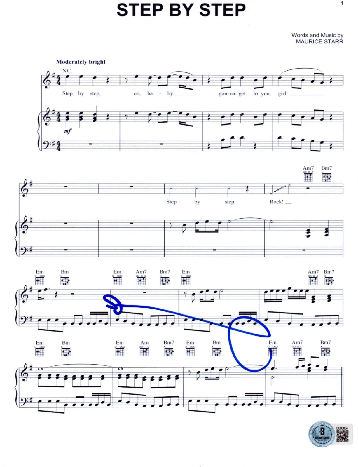 Donnie Wahlberg Signed Step by Step Sheet Music New Kids on the Block ...