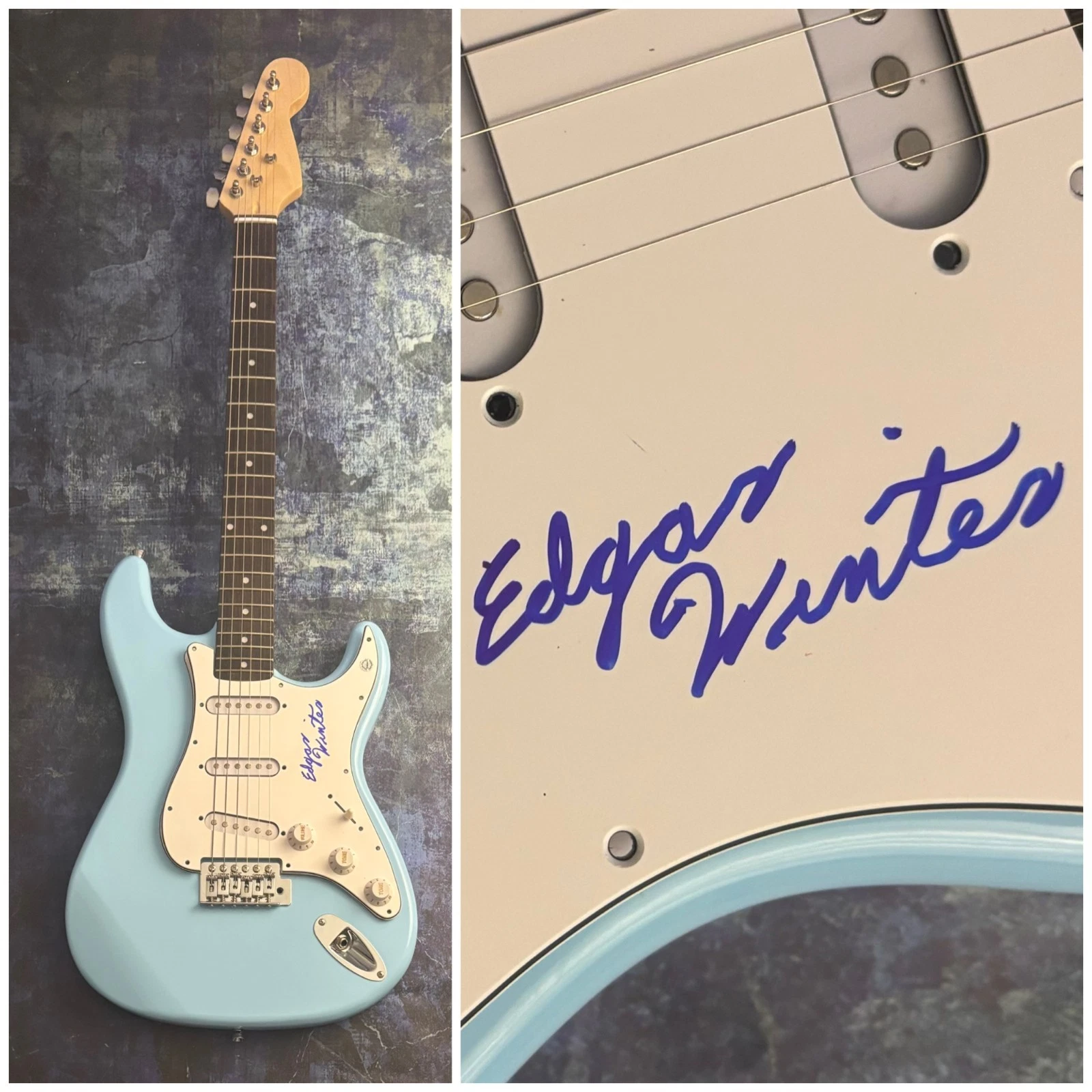 GFA Free Ride Rock Legend * EDGAR WINTER * Signed Electric Guitar PROOF ...