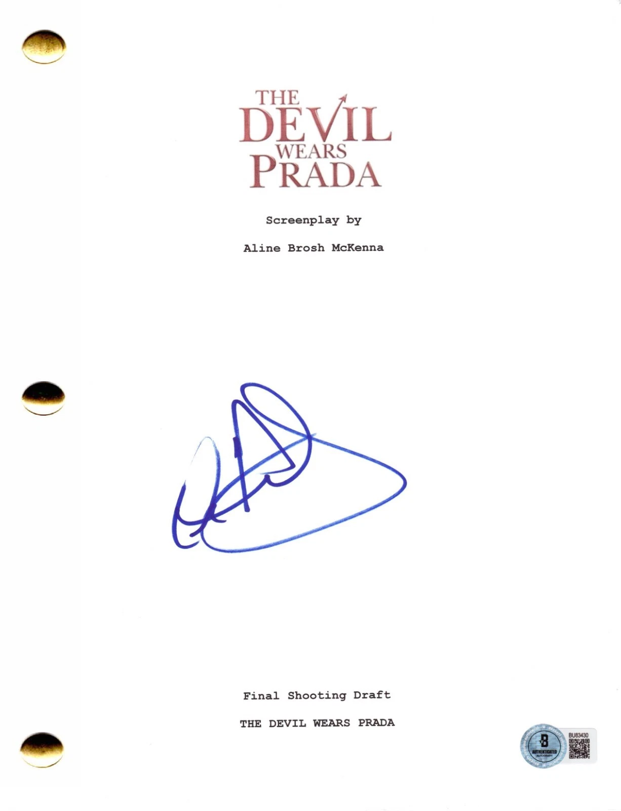 Anne Hathaway Signed The Devil Wears Prada Full Script Autograph Beckett | Autographia