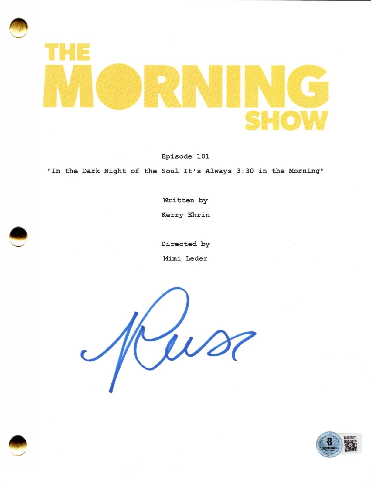 Reese Witherspoon Signed The Morning Show Pilot Full Script Autograph ...