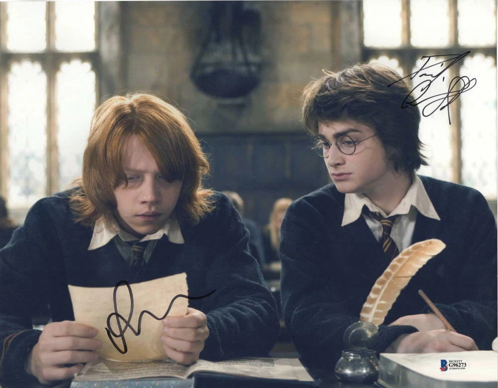 DANIEL RADCLIFFE RUPERT GRINT SIGNED 11X14 PHOTO HARRY POTTER AUTOGRAPH ...