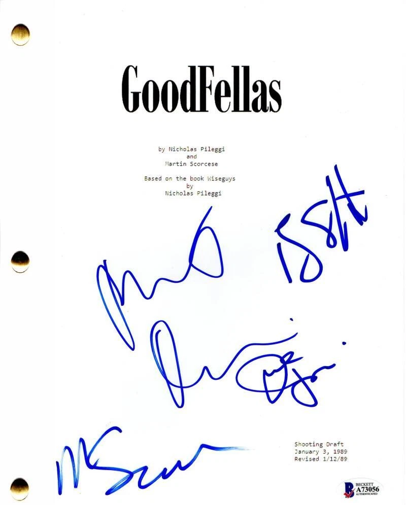 GOODFELLAS CAST SIGNED FULL SCRIPT SCORSESE, DENIRO, LIOTTA, PESCI ...