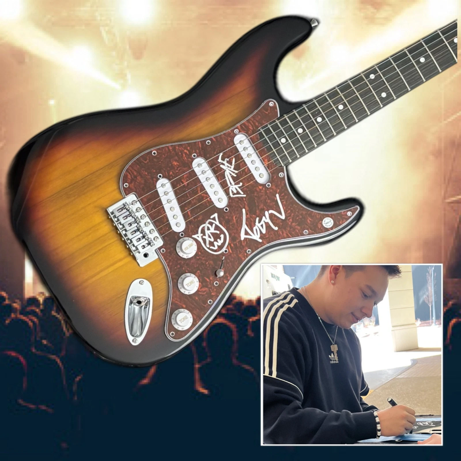 GFA Punk Tactics x2 Duo * JOEY VALENCE & BRAE * Signed Electric Guitar ...