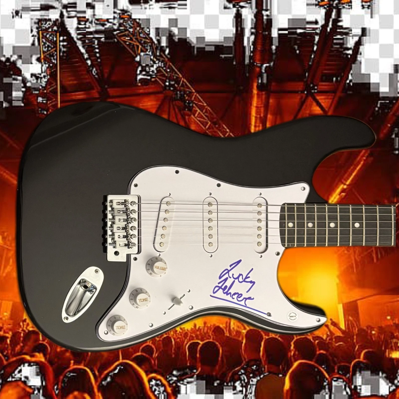 GFA Circle Jerks Drummer * LUCKY LEHRER * Signed Electric Guitar COA ...