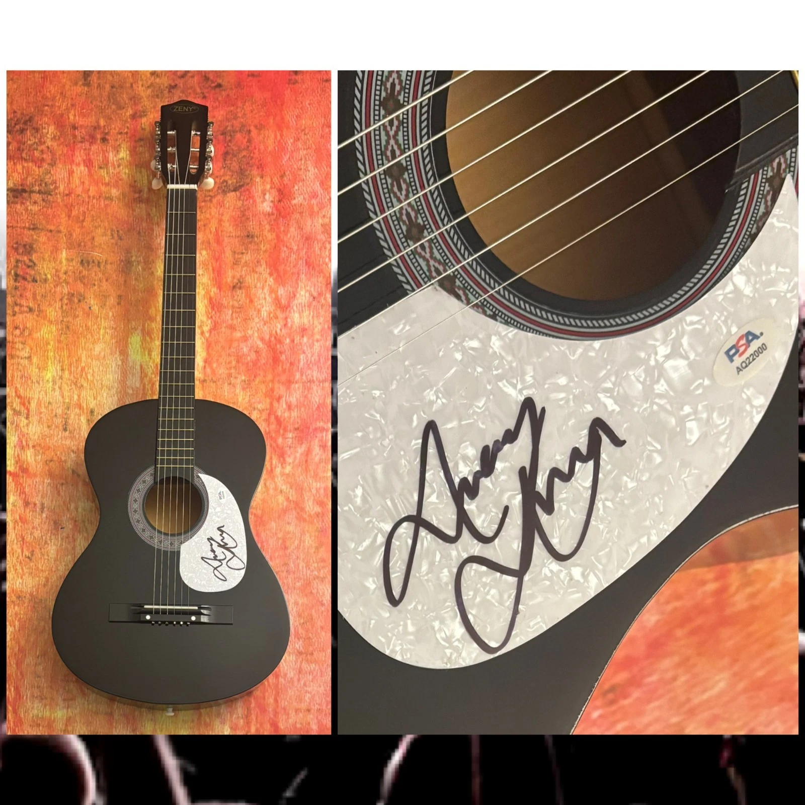 PSA Indigo & Restless Mind Star * AVERY ANNA * Signed Acoustic Guitar ...