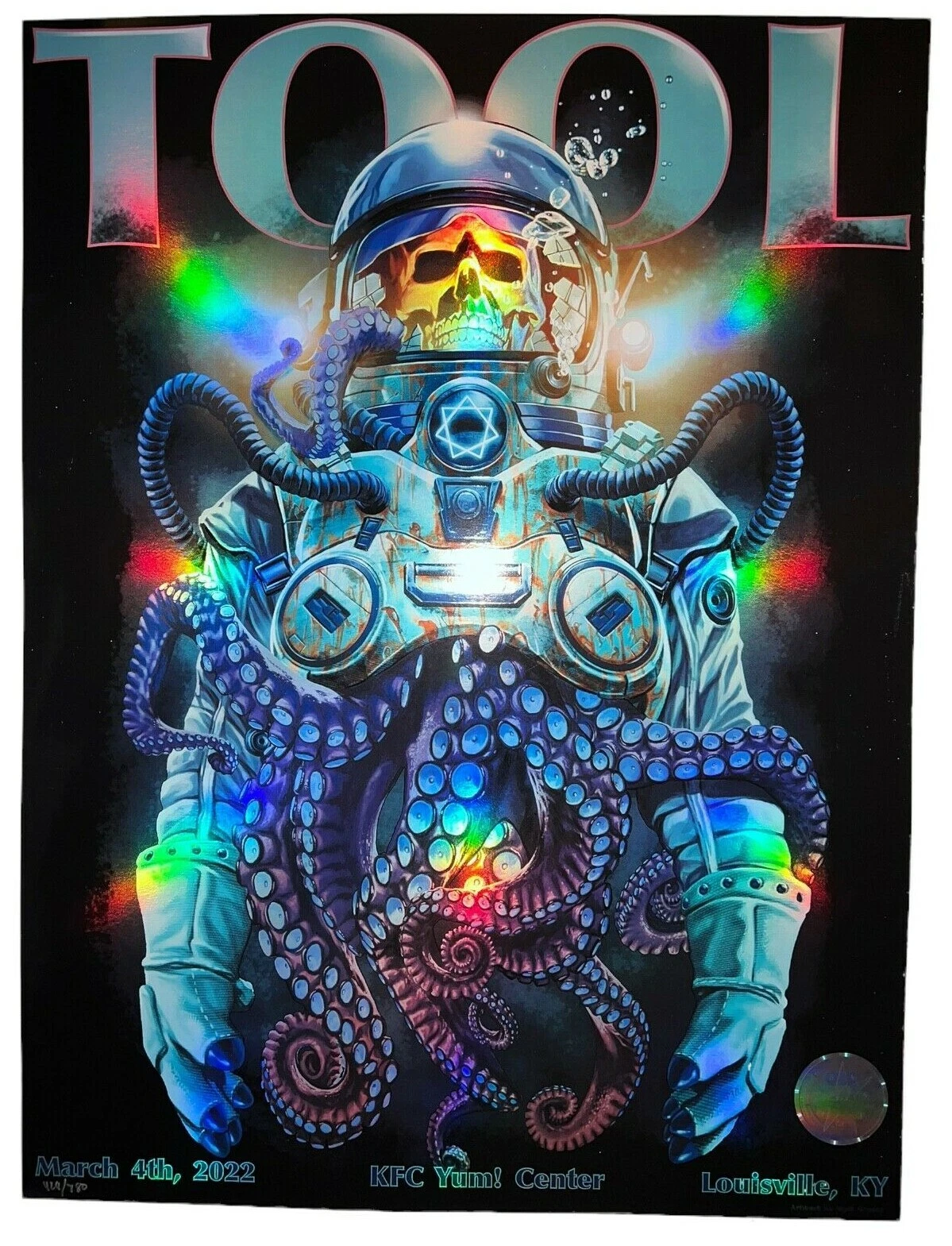 2022 TOOL LOUISVILLE POSTER CONCERT TOUR 3/4/22 KFC YUM MARK BROOKS ...