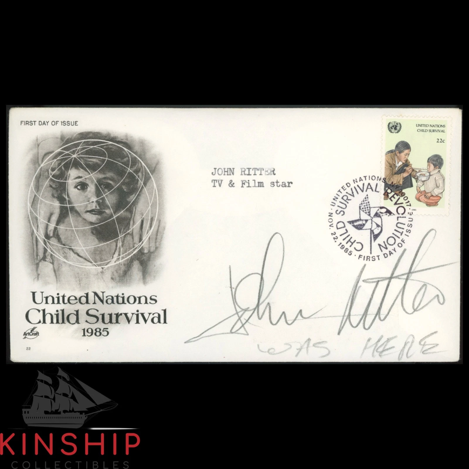 John Ritter signed Cachet JSA COA Inscribed Actor Three's Company Auto ...
