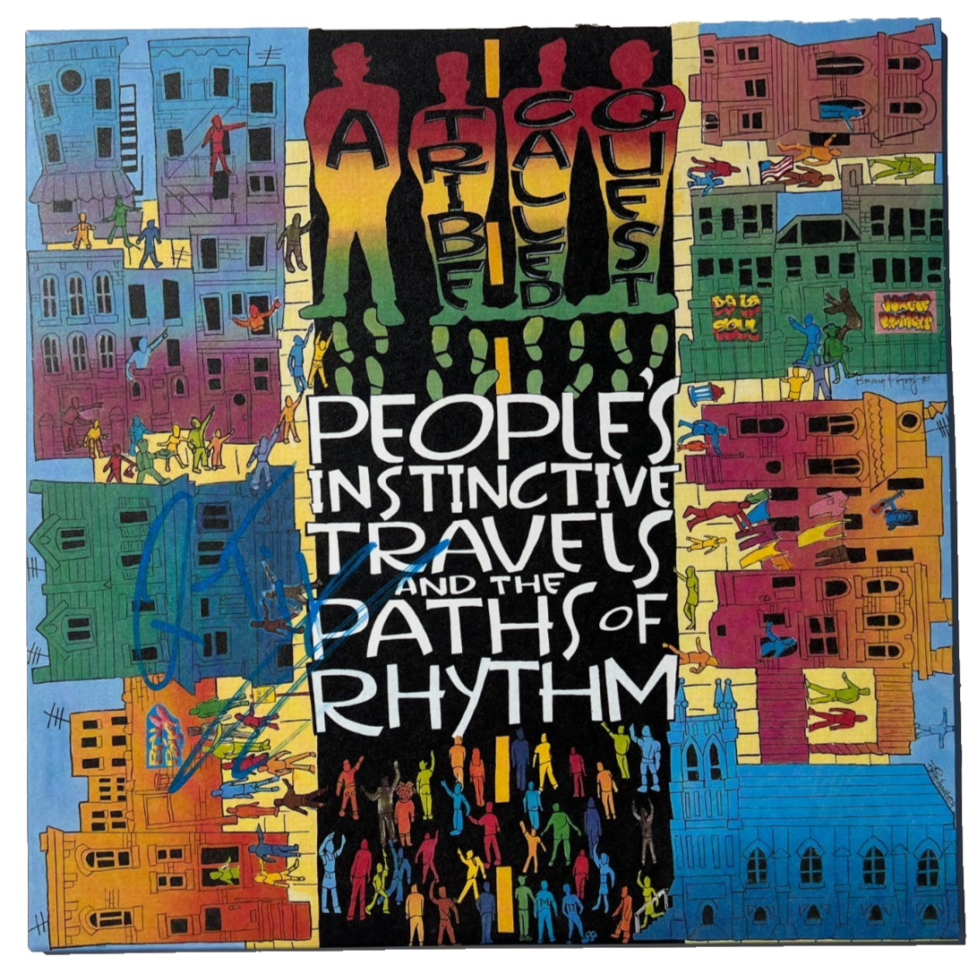 Q-TIP SIGNED A TRIBE CALLED QUEST PEOPLE'S INSTINCTIVE TRAVELS VINYL ...