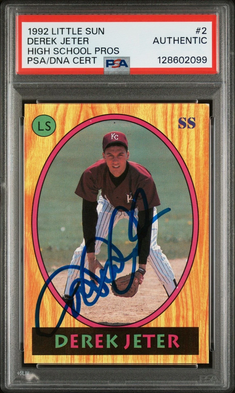 DEREK JETER SIGNED 1992 LITTLE SUN #2 RC HIGH SCHOOL PROSPECT ROOKIE ...