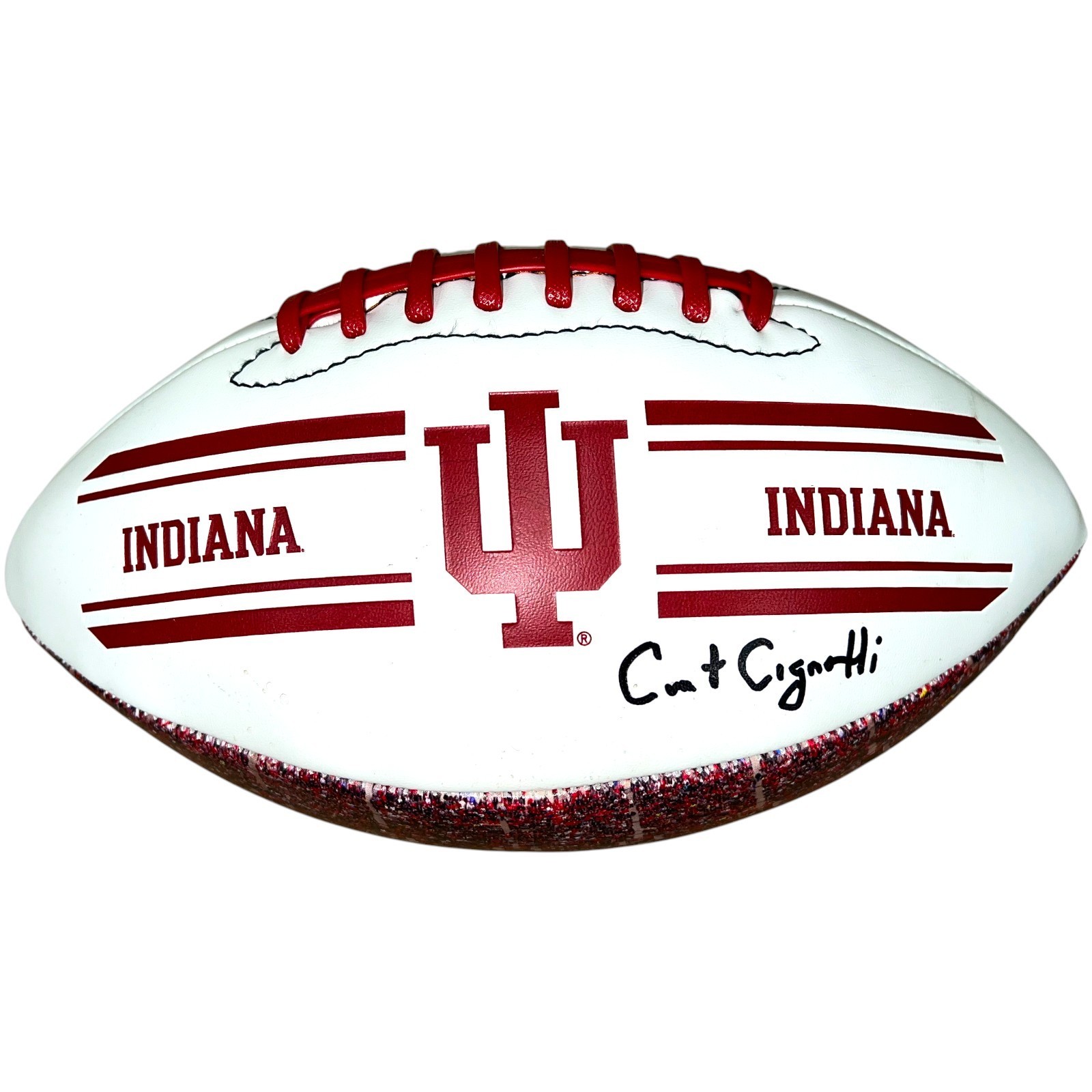CURT CIGNETTI SIGNED AUTOGRAPHED INDIANA HOOSIERS FULL SIZE FOOTBALL IU ...